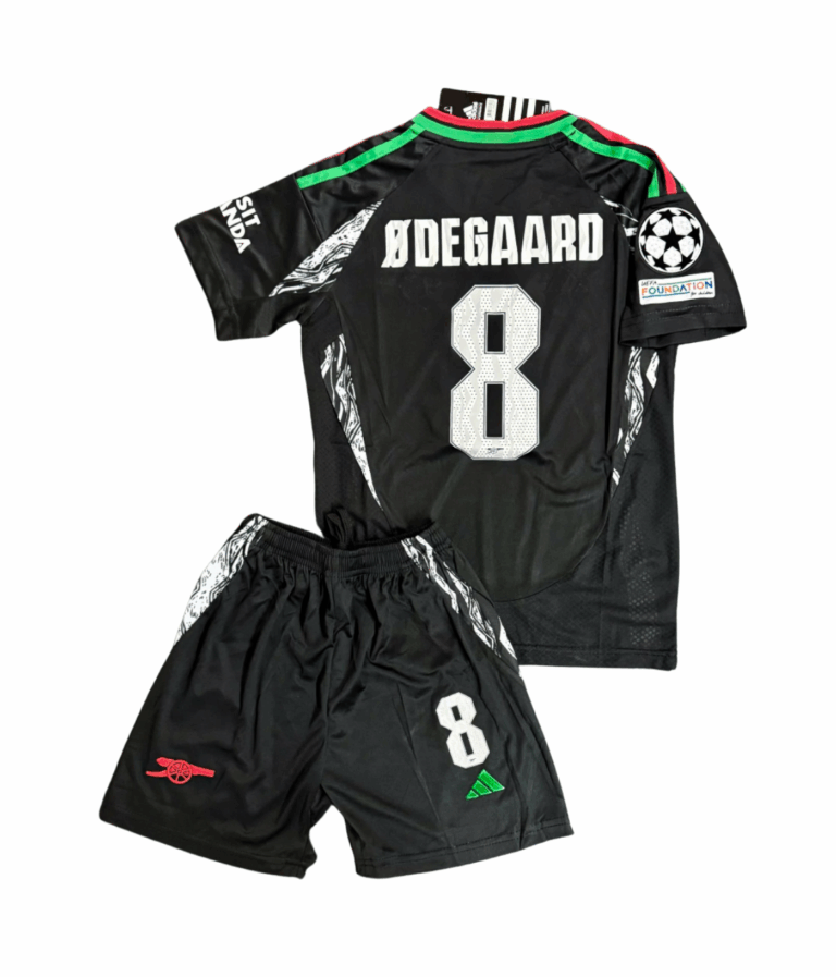 Kit Niño Arsenal Suplente 2024/25 – Odegaard #8 – Camisetas de Fútbol