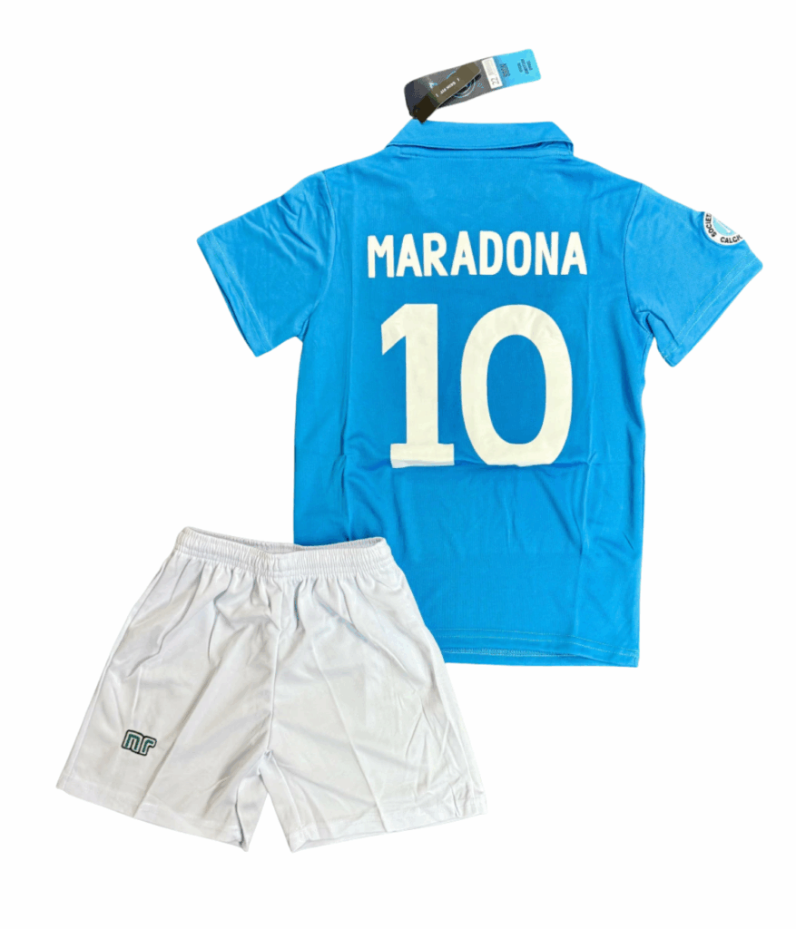 Kit Niño RETRO Napoli Titular 1987/88 – Maradona #10 – Camisetas de Fútbol